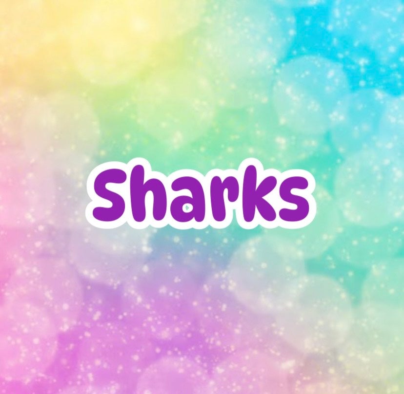 original sharpie and acrylic shark paintings | Technicolor Elephant Studios